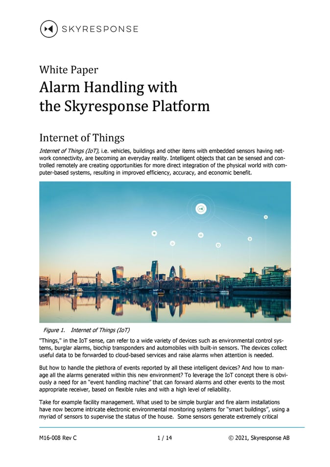 Alarm Handling with the Skyresponse Platform